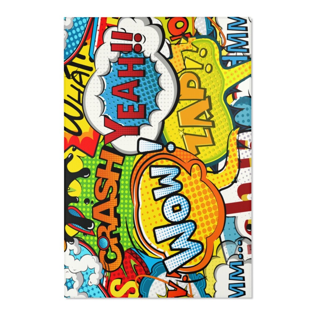 Comic Pop Art Area Rug Comics Art Rug Hypebeast Groovy | Etsy
