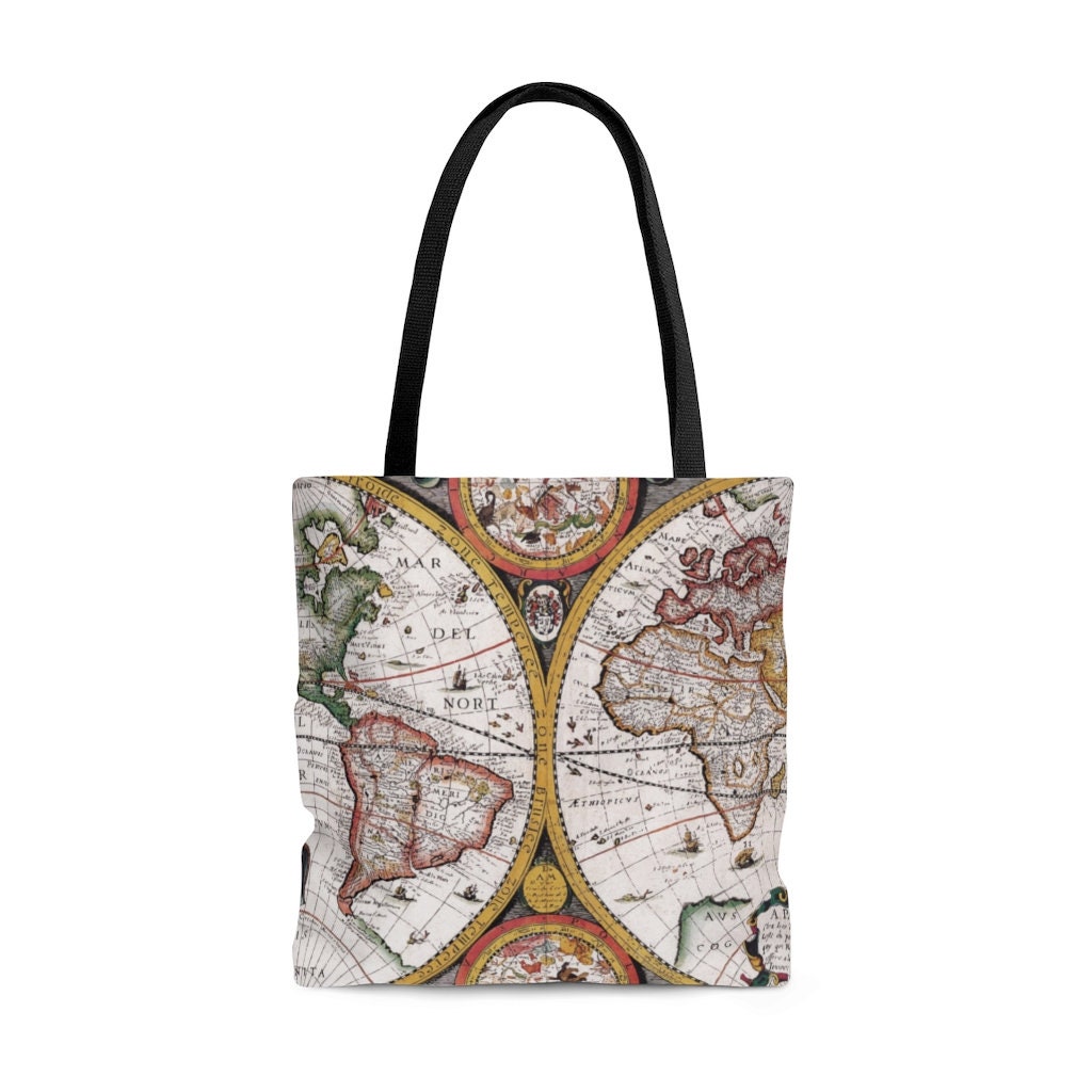 Old World Map Tote Bag Vintage Custom Reusable Stylish Tote - Etsy