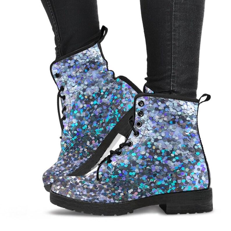 Stylish Glitter Boots // Hippie Disco Boots // Vegan Rave - Etsy