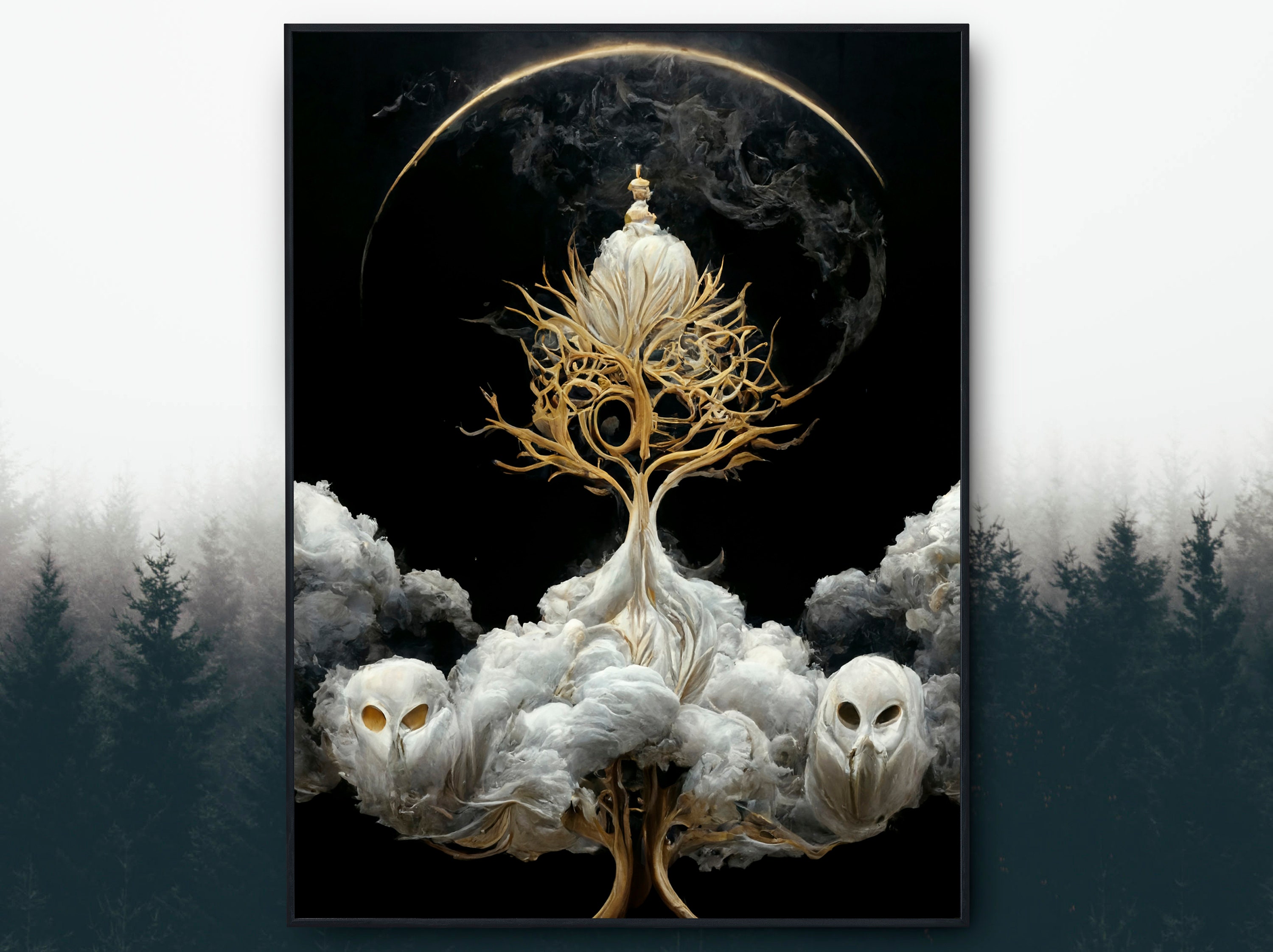 Goddess Gold Tree of Life Witchy Wall Decor, Wiccan Goddess Poster ...