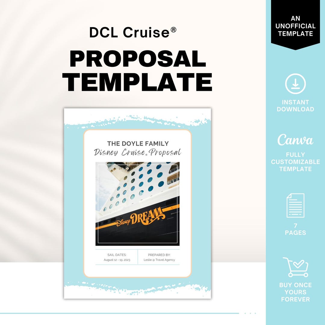 DCL Proposal Template, Travel Agent Template, Cruise Proposal Template ...