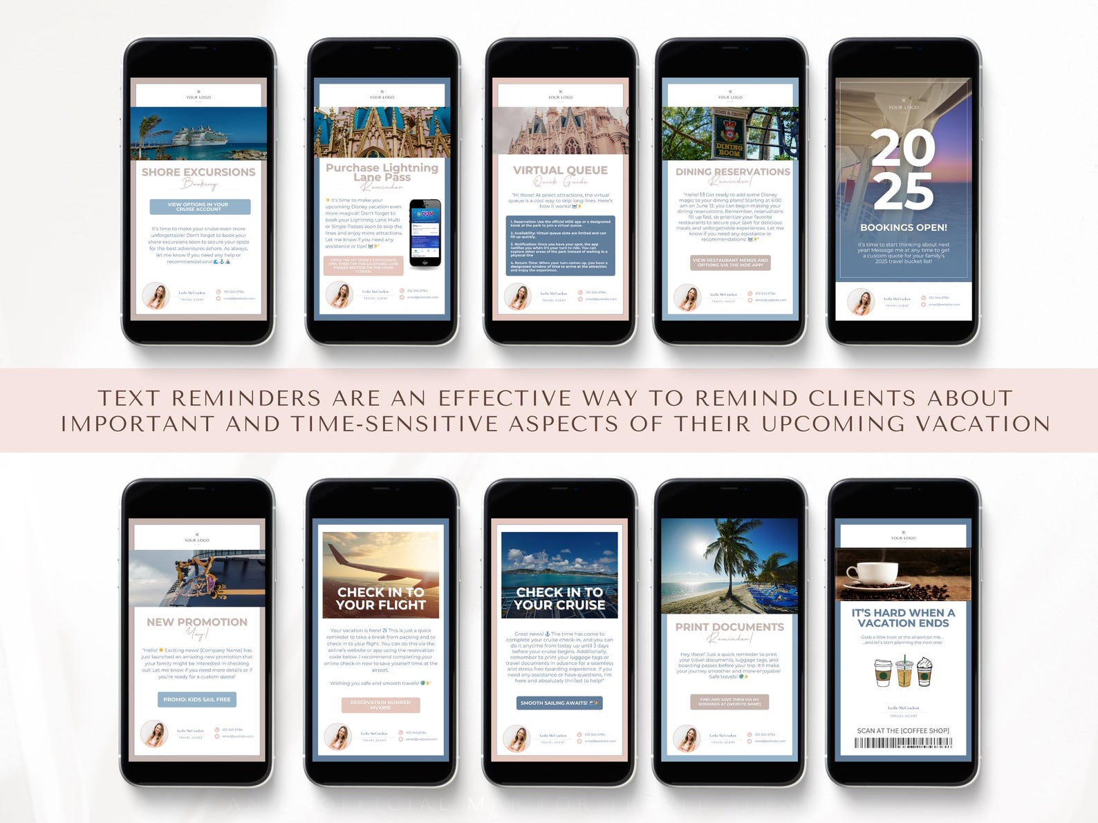 Travel Agent Mobile Reminders, Digital Business Card - Etsy