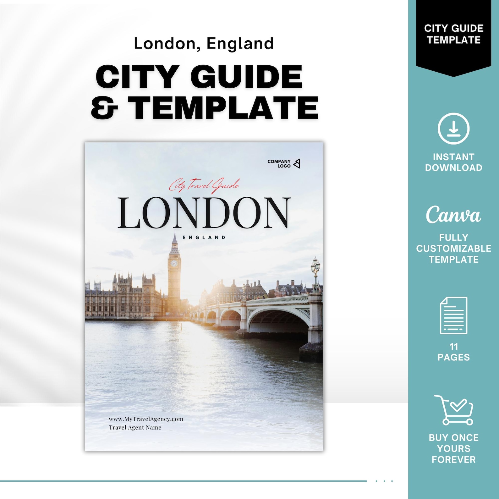 London City Guide, Travel Agent Template, London Travel Guide - Etsy