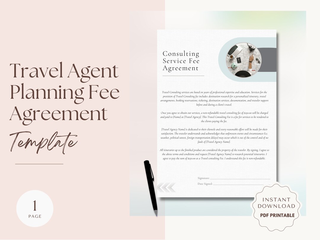 Travel Agent Planning Fee Agreement - Etsy