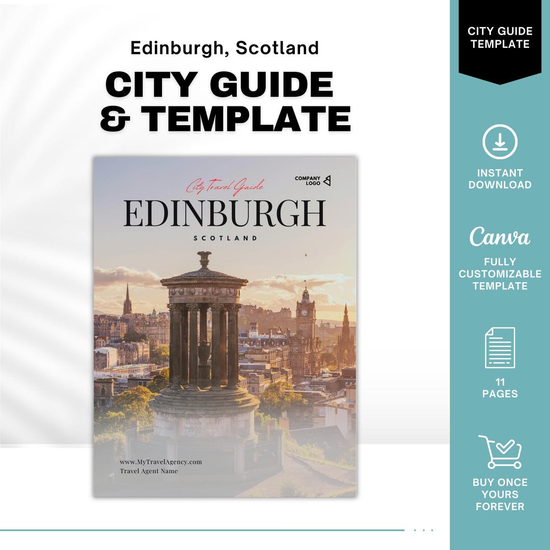 Edinburgh City Guide, Travel Agent Template, Scotland Travel Guide - Etsy