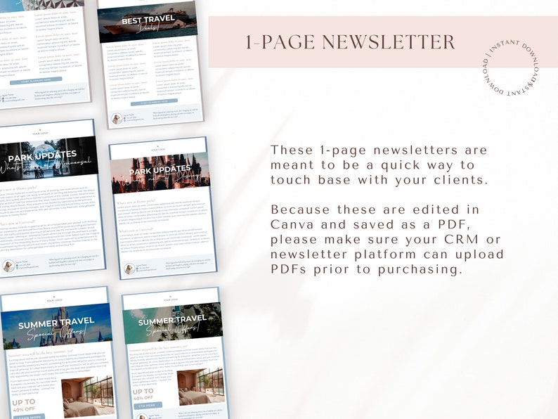 Travel Agent Newsletter Template, Travel Agent Template - Etsy