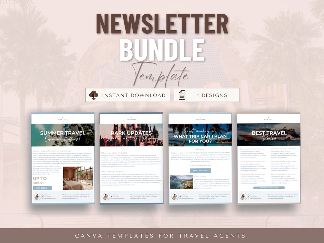 Travel Agent Newsletter Template, Travel Agent Template - Etsy