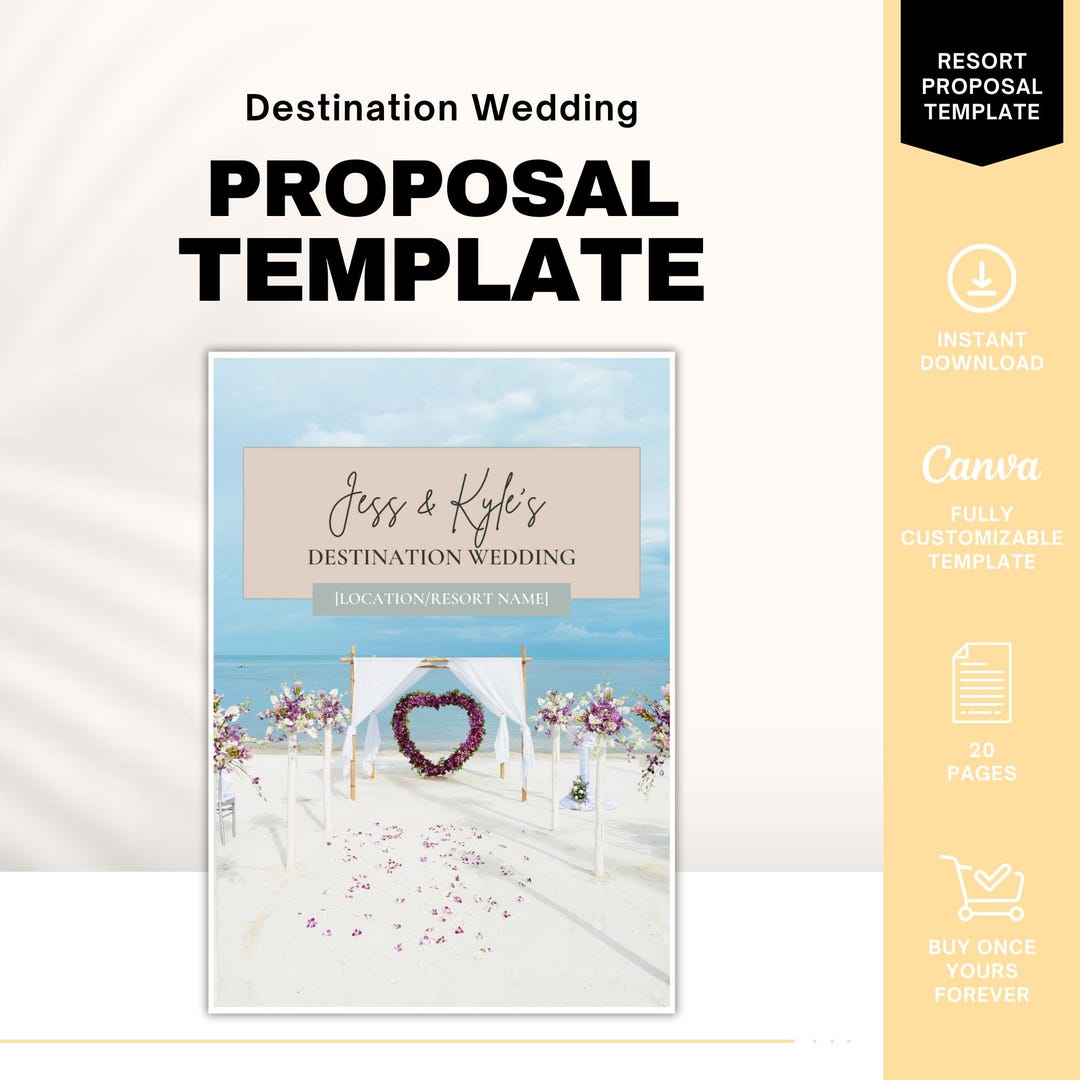 Destination Wedding Proposal Template, Destination Wedding Template - Etsy