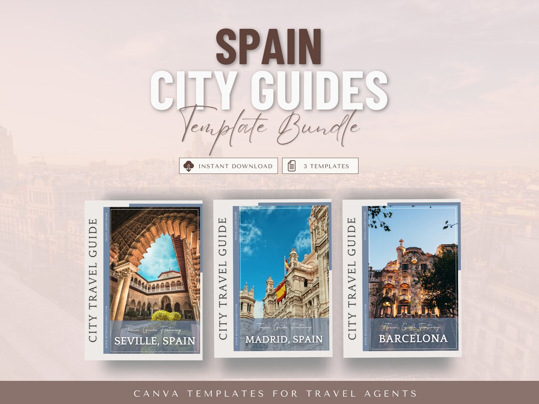 Spain City Guide Bundle, Travel Agent Template, Spain Travel Guides - Etsy