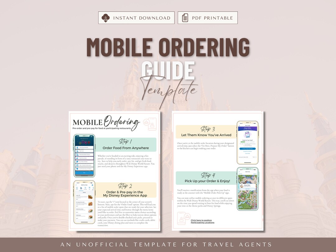 Mobile Order Template, Travel Agent Template - Etsy