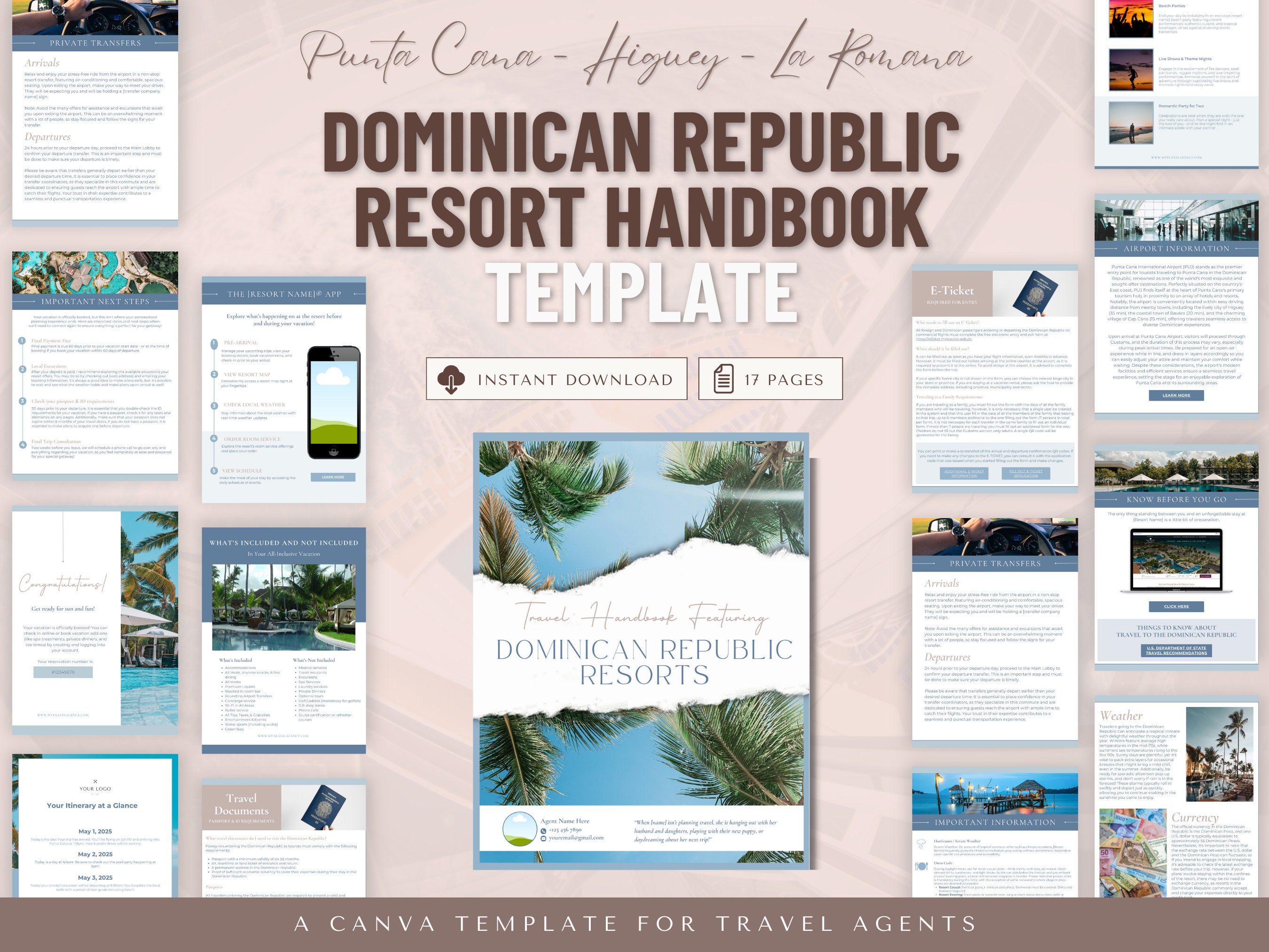 Dominican Republic Resort Handbook Template, Travel Agent Template ...