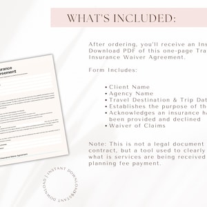 Travel Agent Insurance Waiver Form - Etsy