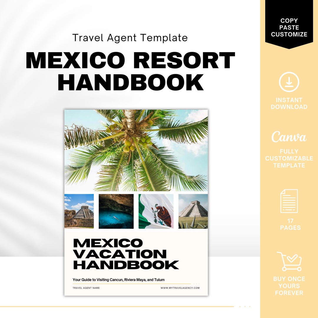 Mexico Resort Handbook Template, Travel Agent Template, Resort Guide - Etsy