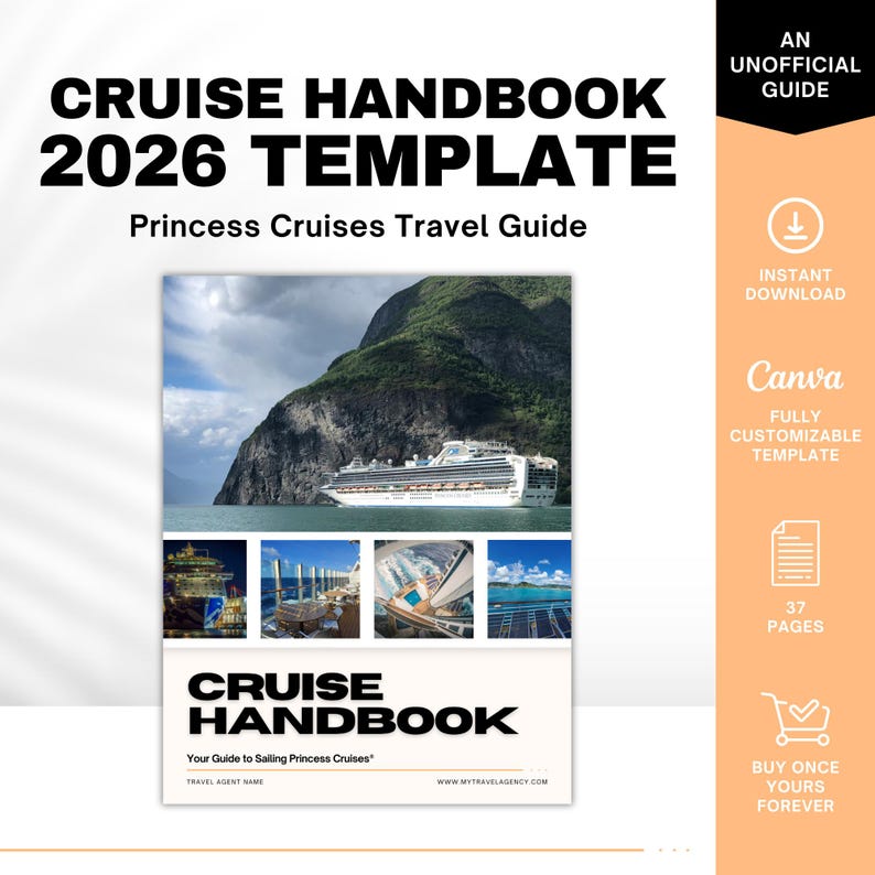 Unofficial Princess Cruise Handbook, Travel Agent Template - Etsy