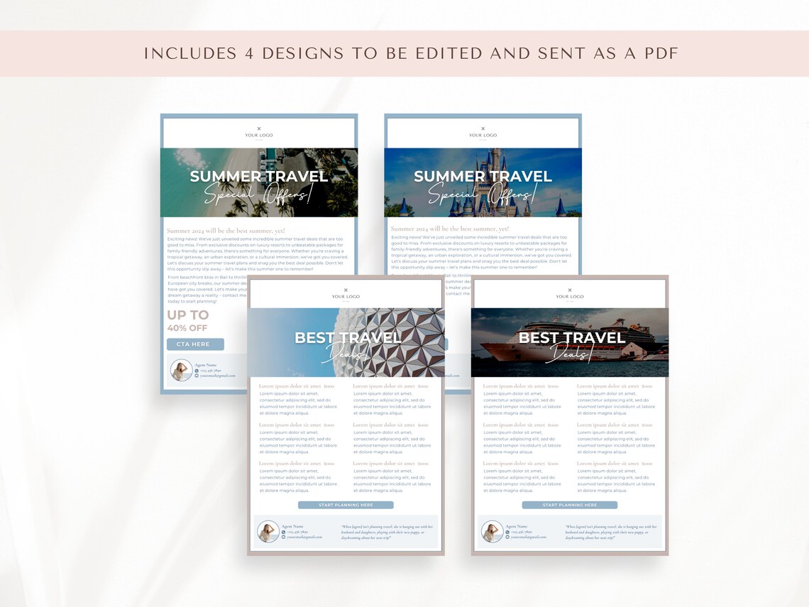 Travel Agent Newsletter Template, Travel Agent Template - Etsy