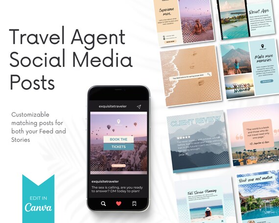 Travel Agent Social Media Posts Travel Agent Stories Travel - Etsy UK