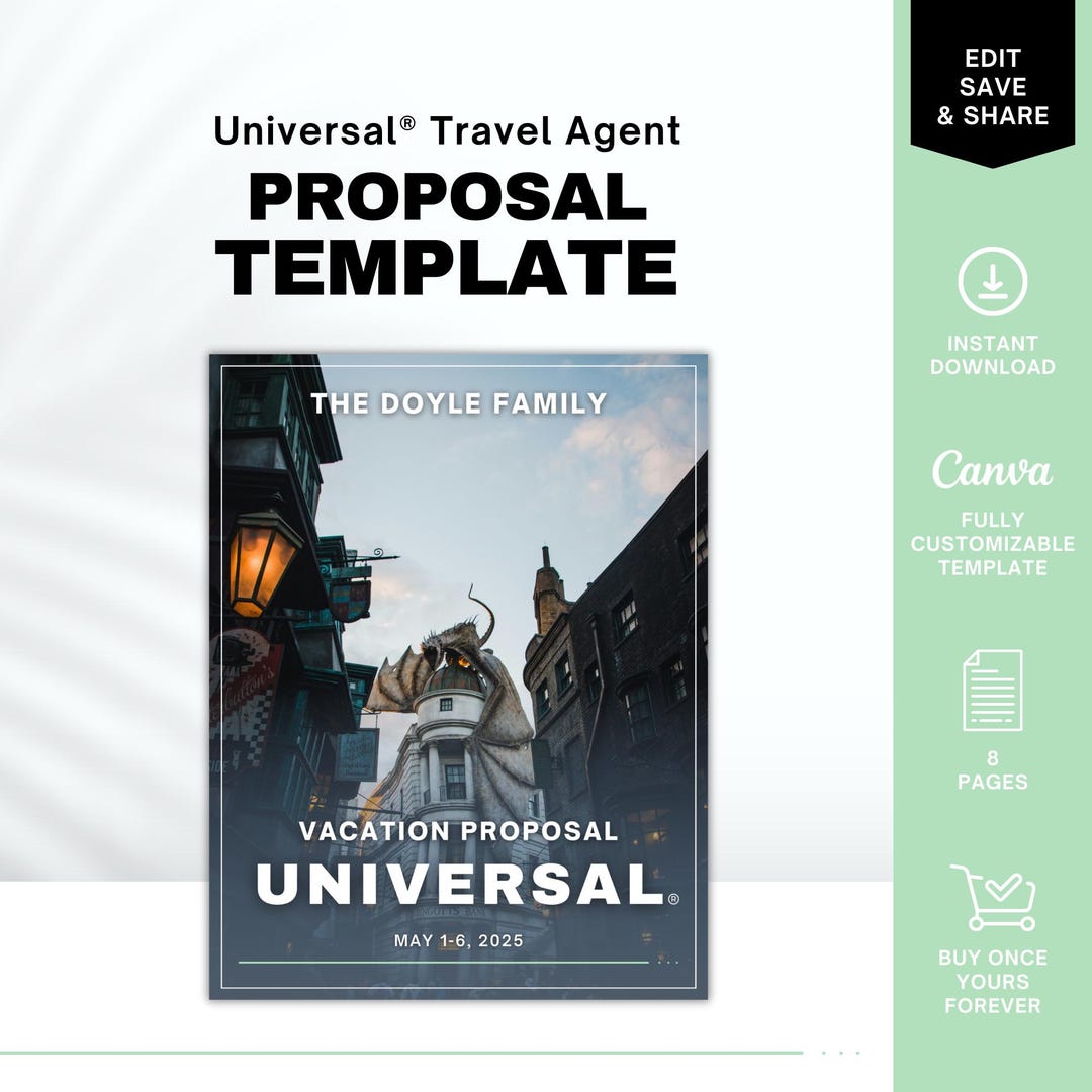 Simple Universal Travel Agent Proposal Template, Travel Agent Itinerary ...