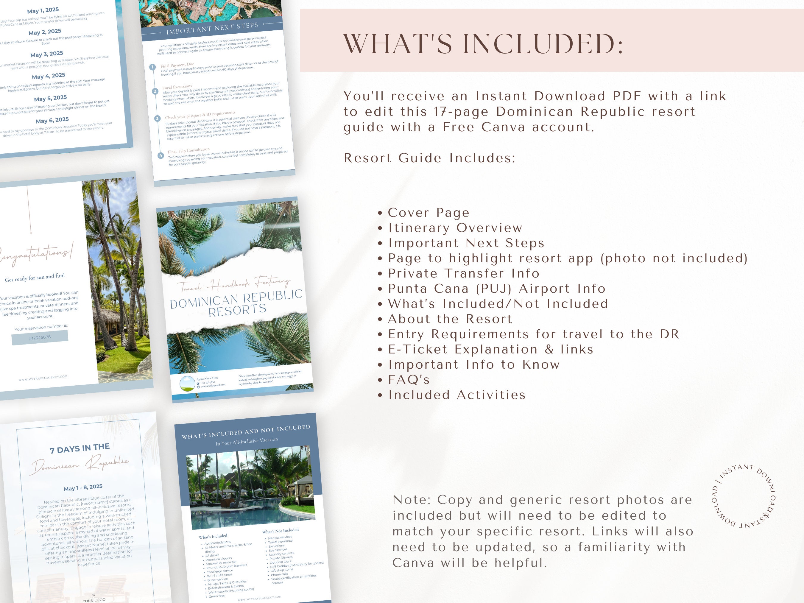 Dominican Republic Resort Handbook Template, Travel Agent Template ...