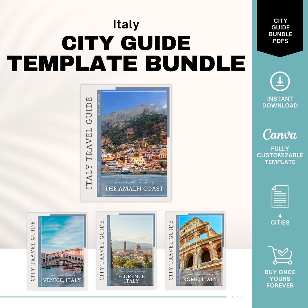 Italy City Guide Bundle, Travel Agent Template, Italy Travel Guides - Etsy