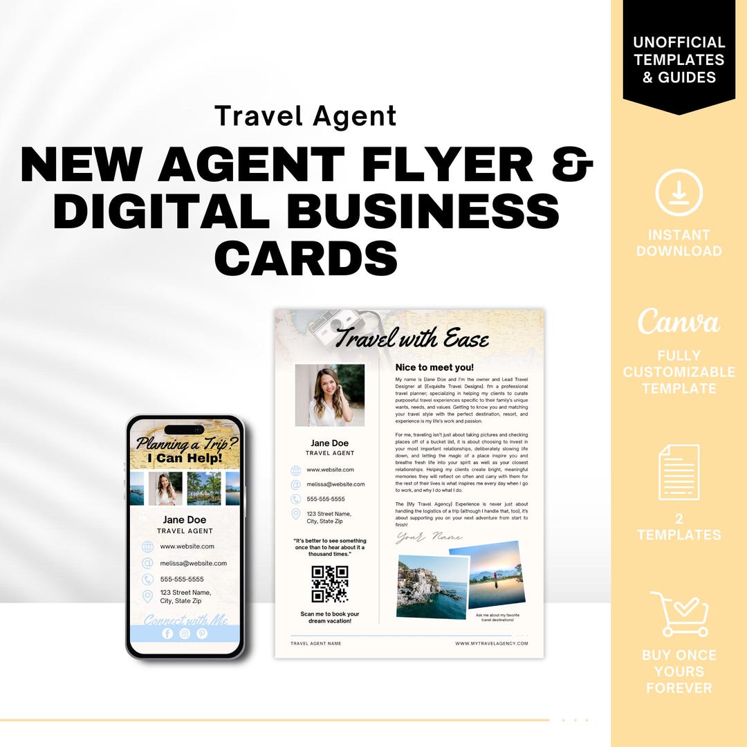 New Travel Agent Flyer, Travel Agent Promotional Flyer - Etsy