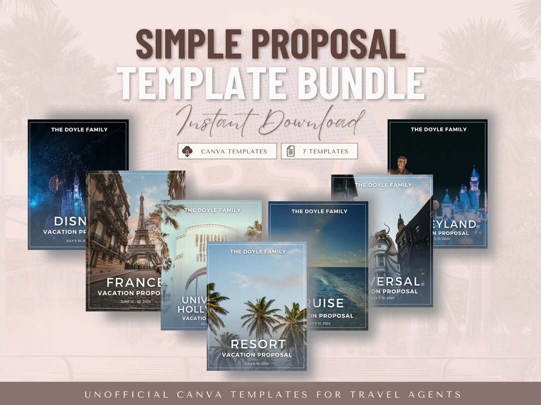 Vacation Proposal Template BUNDLE, Travel Agent Templates, Travel Agent ...