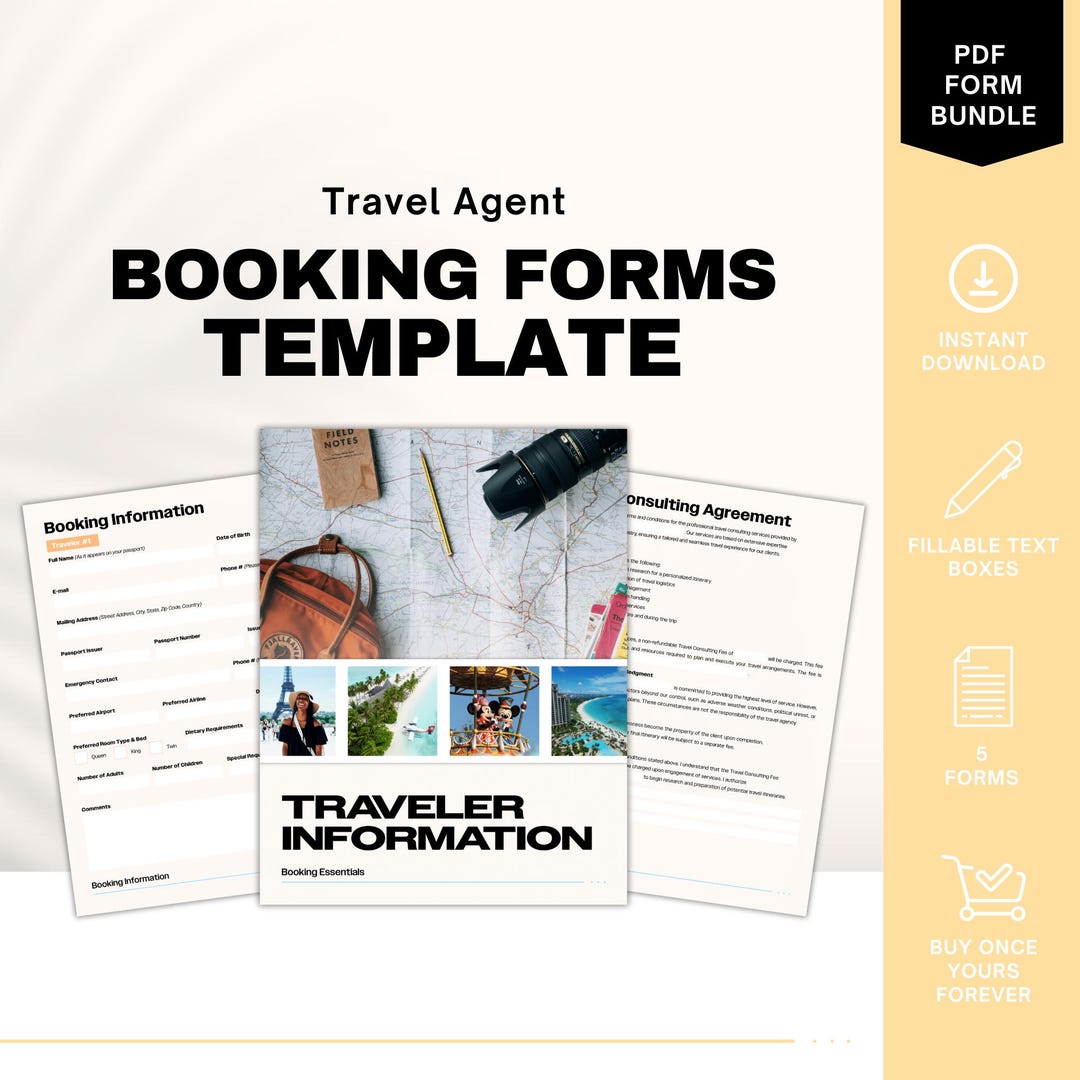 Travel Agent Forms, Travel Agent Templates - Etsy