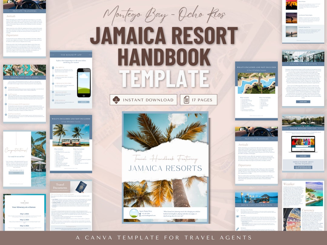 Jamaica Resort Handbook Template, Travel Agent Template, Resort Guide ...