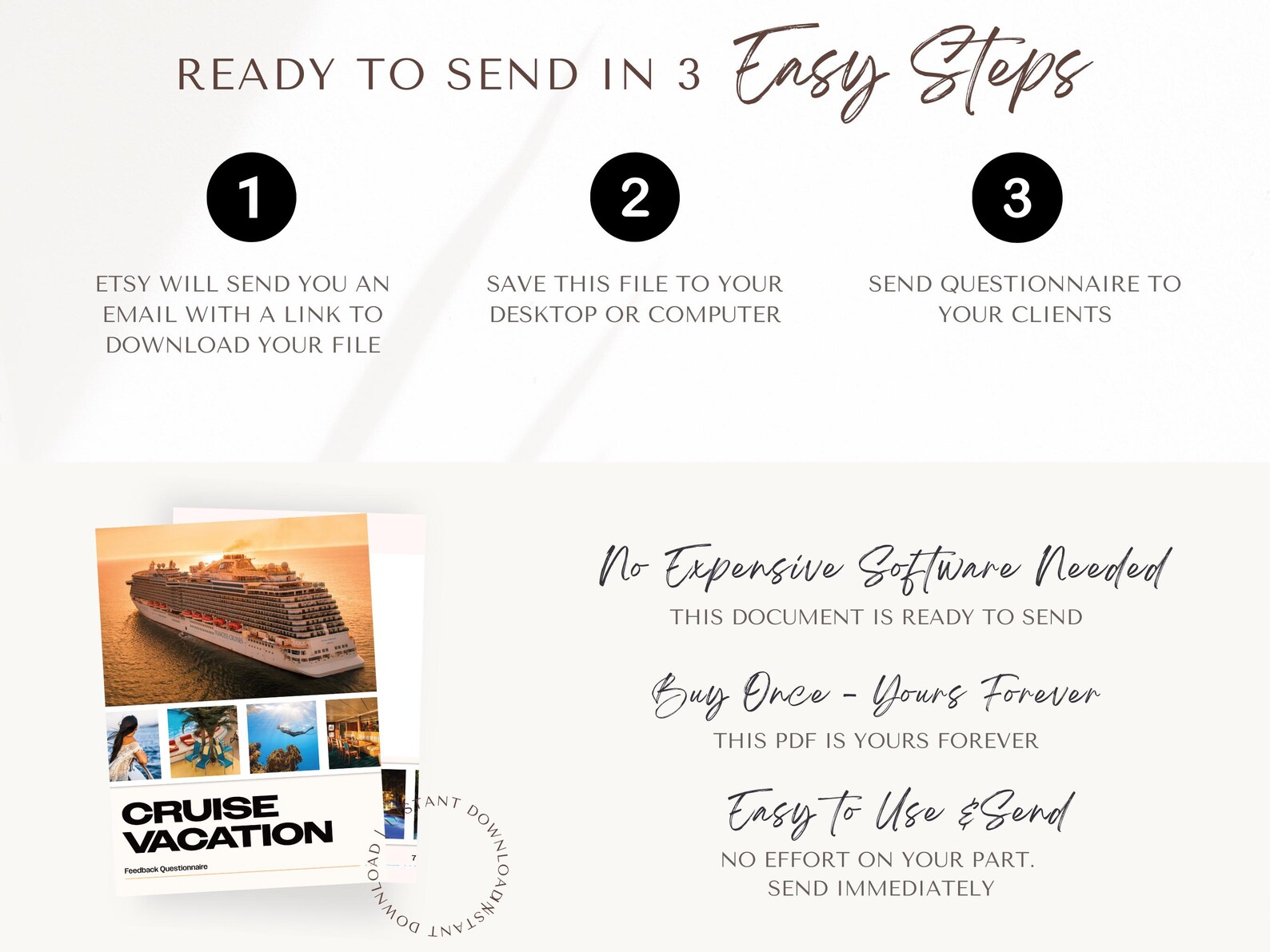 Cruise Vacation Feedback Questionnaire, Travel Agent Forms - Etsy
