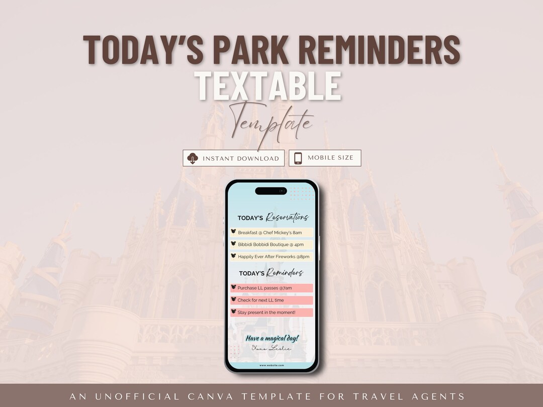 Today's Reminders Template, Travel Agent Template, Travel To-do List - Etsy