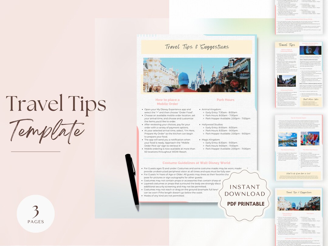 Travel Agent Tips Template Travel Agent Template - Etsy