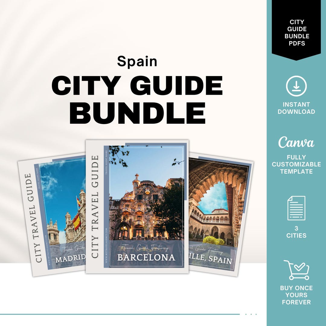 Spain City Guide Bundle, Travel Agent Template, Spain Travel Guides - Etsy