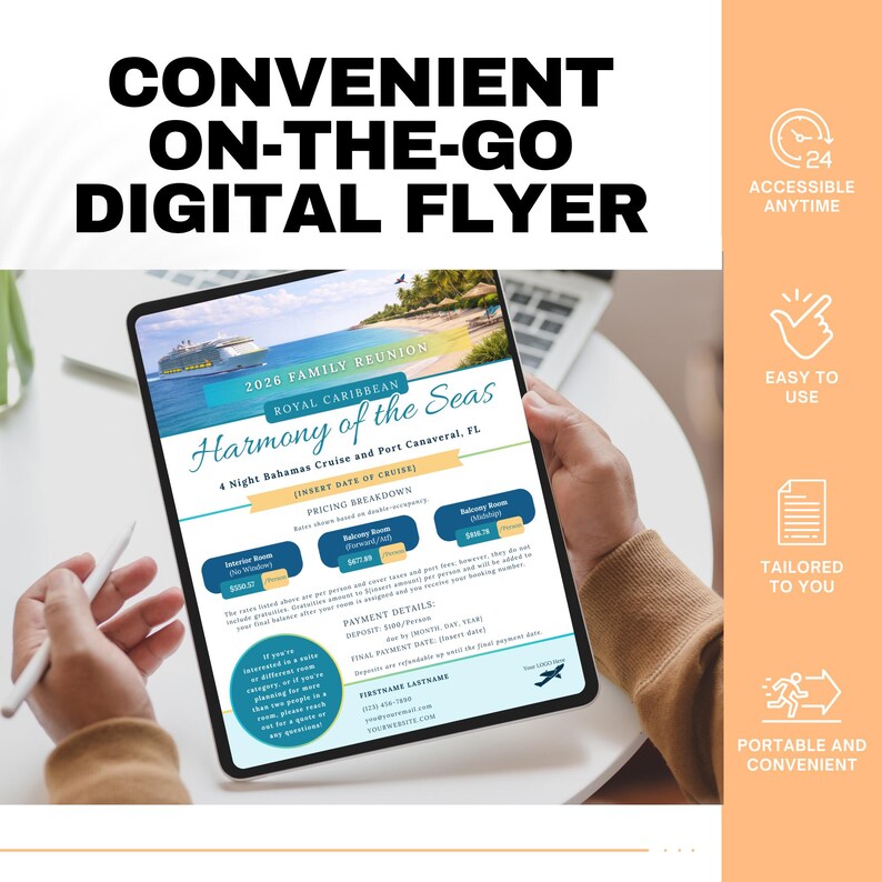 Group Cruise Promotional Flyer Template | Canva Editable Travel Agent ...