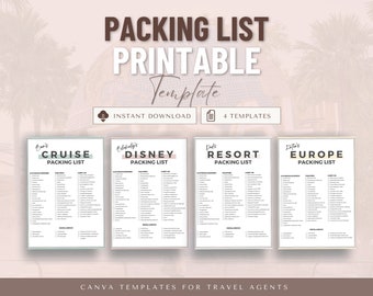 A4 Travel Checklist, Printable Travel Planner, Packing List, Trip ...