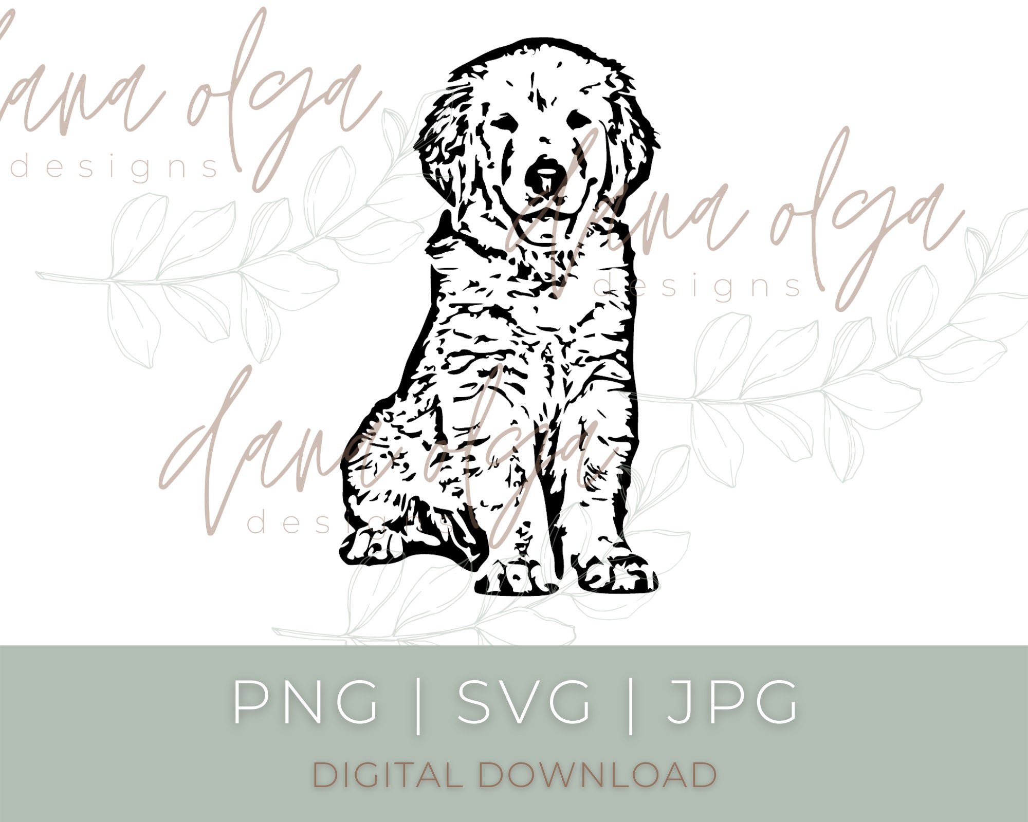 Golden Retriever Puppy SVG PNG JPG Design File Digital | Etsy