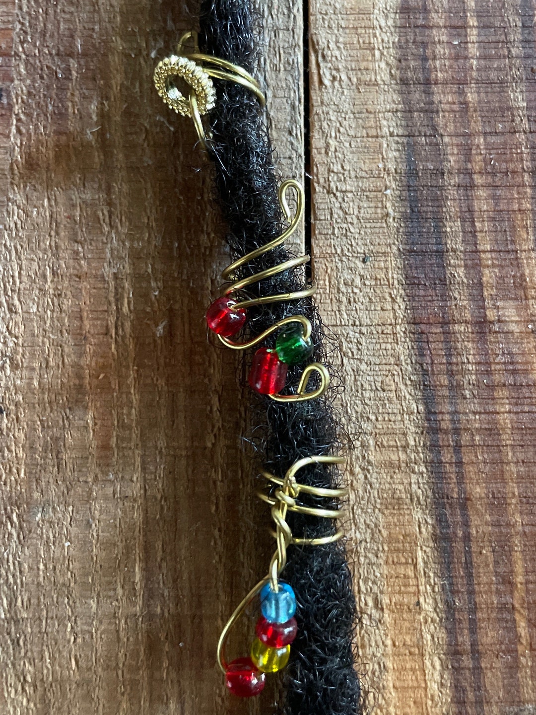 Gold & Red Handmade Loc Jewelry - Etsy