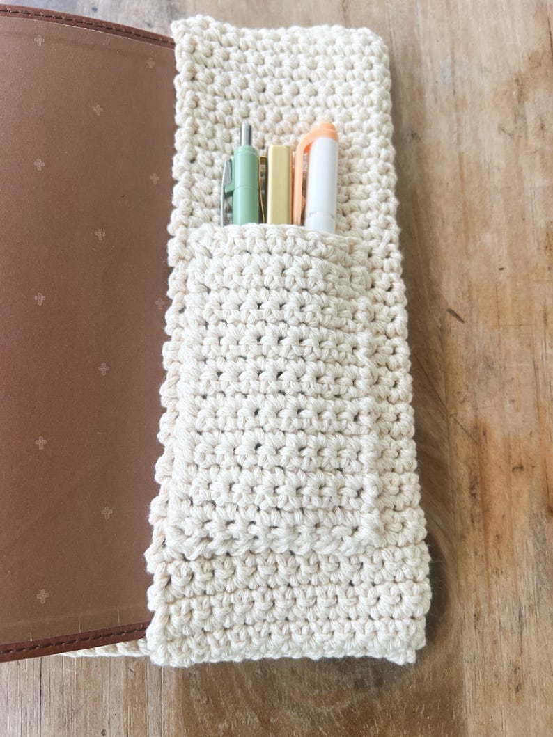 Custom Crochet Bible/book Cover With Pen Pouch - Handmade Christian ...