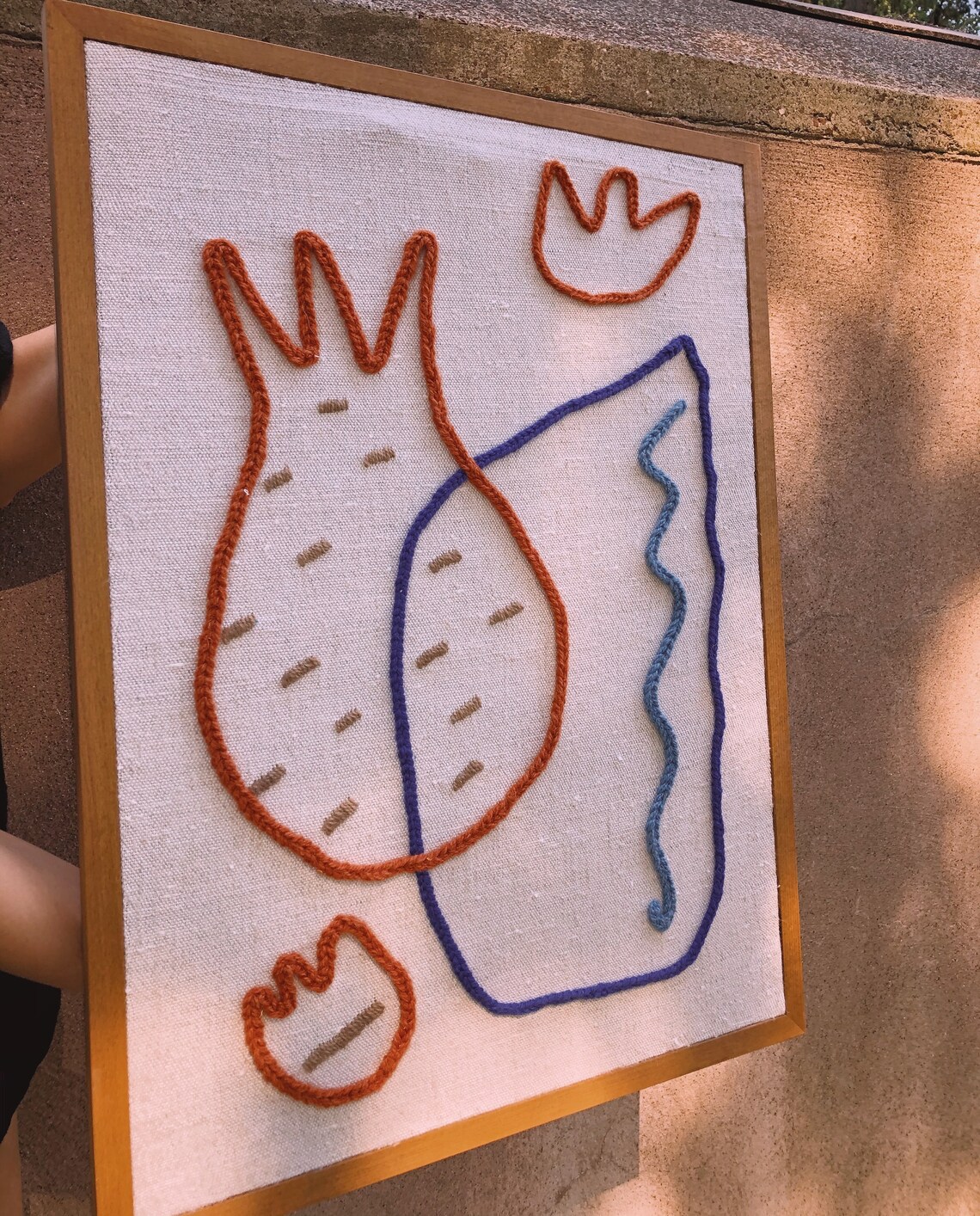 Hand Woven Wall Hanging SIDE Framed Work Earth Tones Wall - Etsy