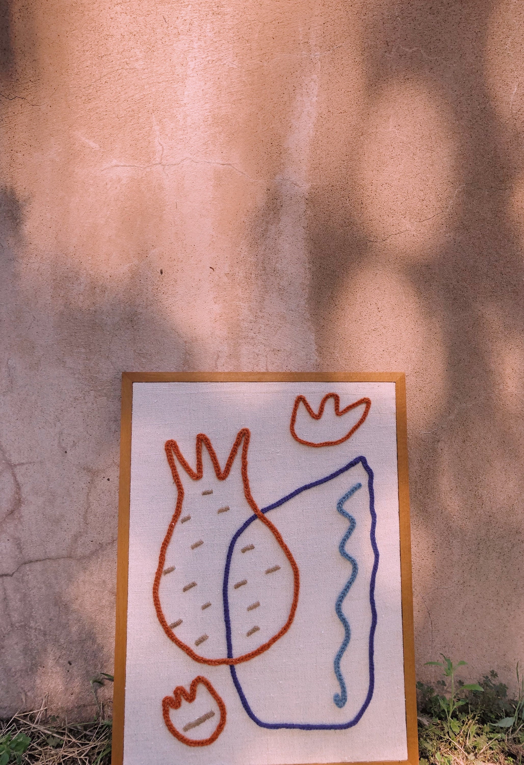 Hand Woven Wall Hanging SIDE Framed Work Earth Tones Wall - Etsy