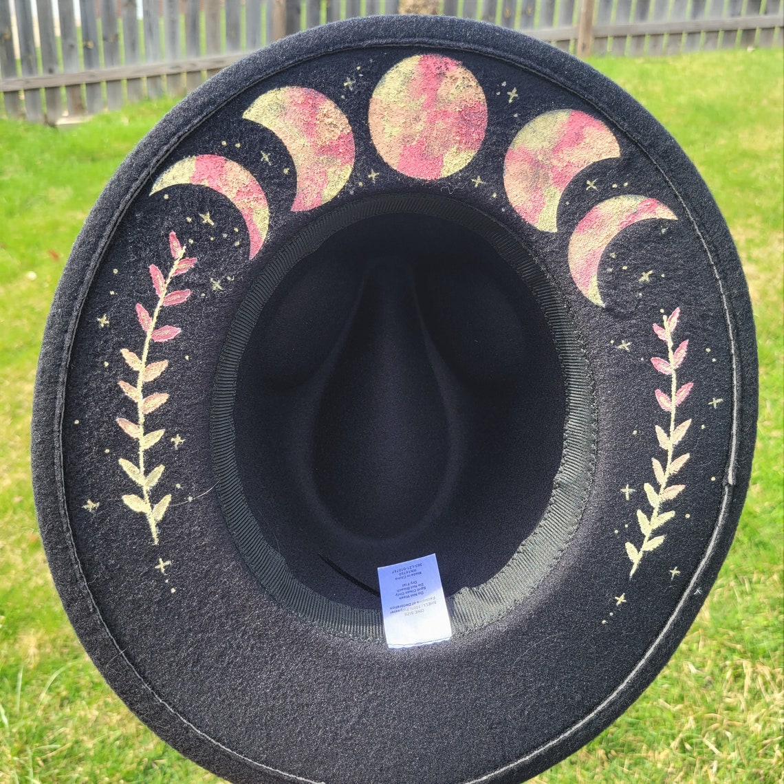 Moon Phases & Vines Hat Felt Hat Women's Felt Hat - Etsy