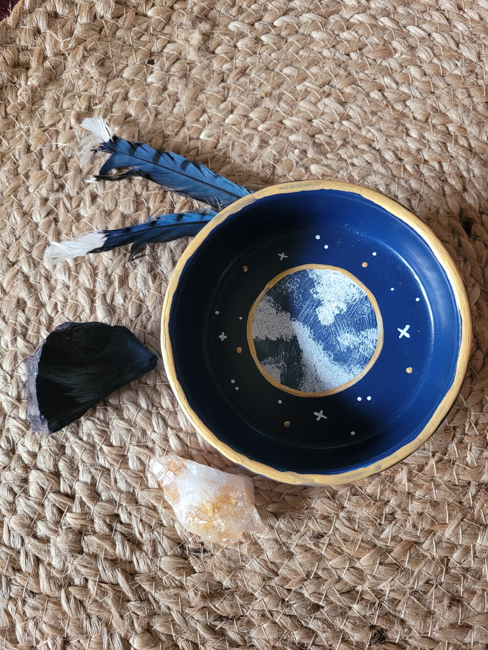Blue Atlas Tray Moon Tray Moon Trinket Tray Moon Ring - Etsy