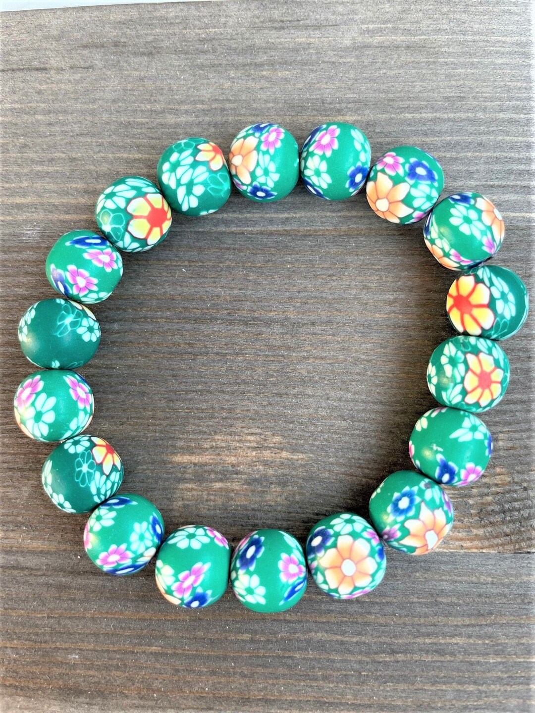 Handmade Polymer Clay Stretch Bracelet - Etsy