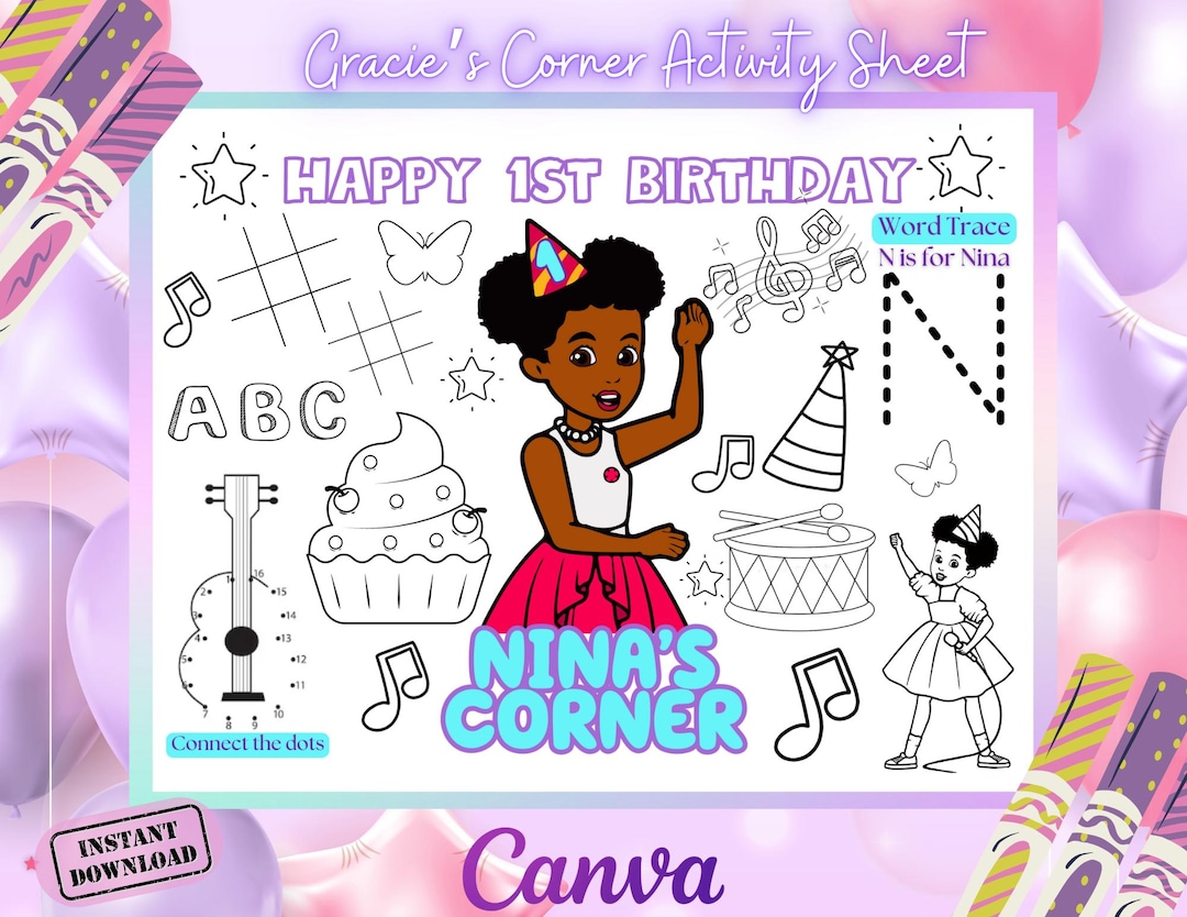 Gracies Corner Coloring Page, Gracie’s Corner Activity Sheet, Digital ...