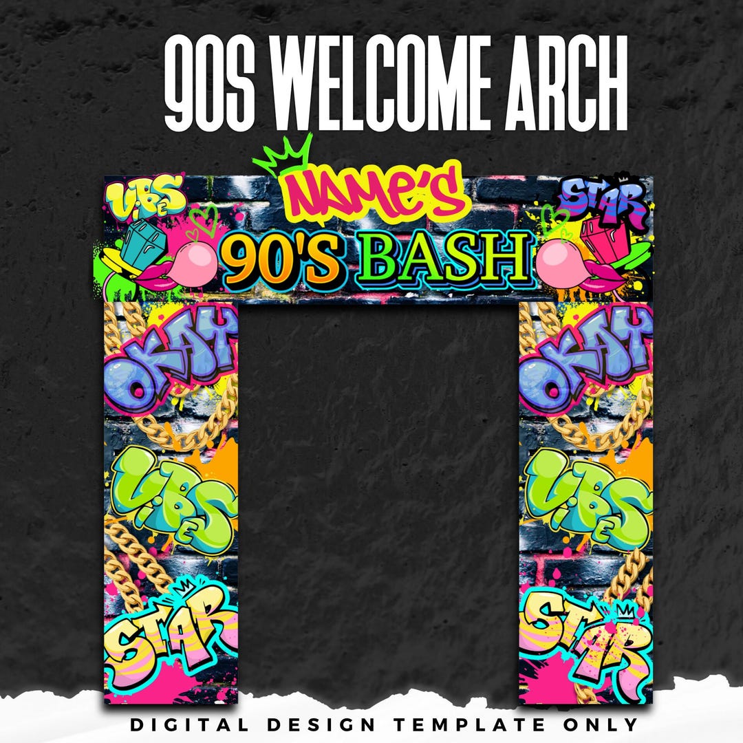 90s Welcome Arch | Digital Download | Party Backdrop Design - Etsy