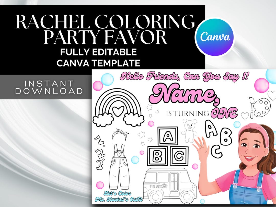Ms Rachel Activity Sheet | Rachel Party Favor L Digital Canva ...