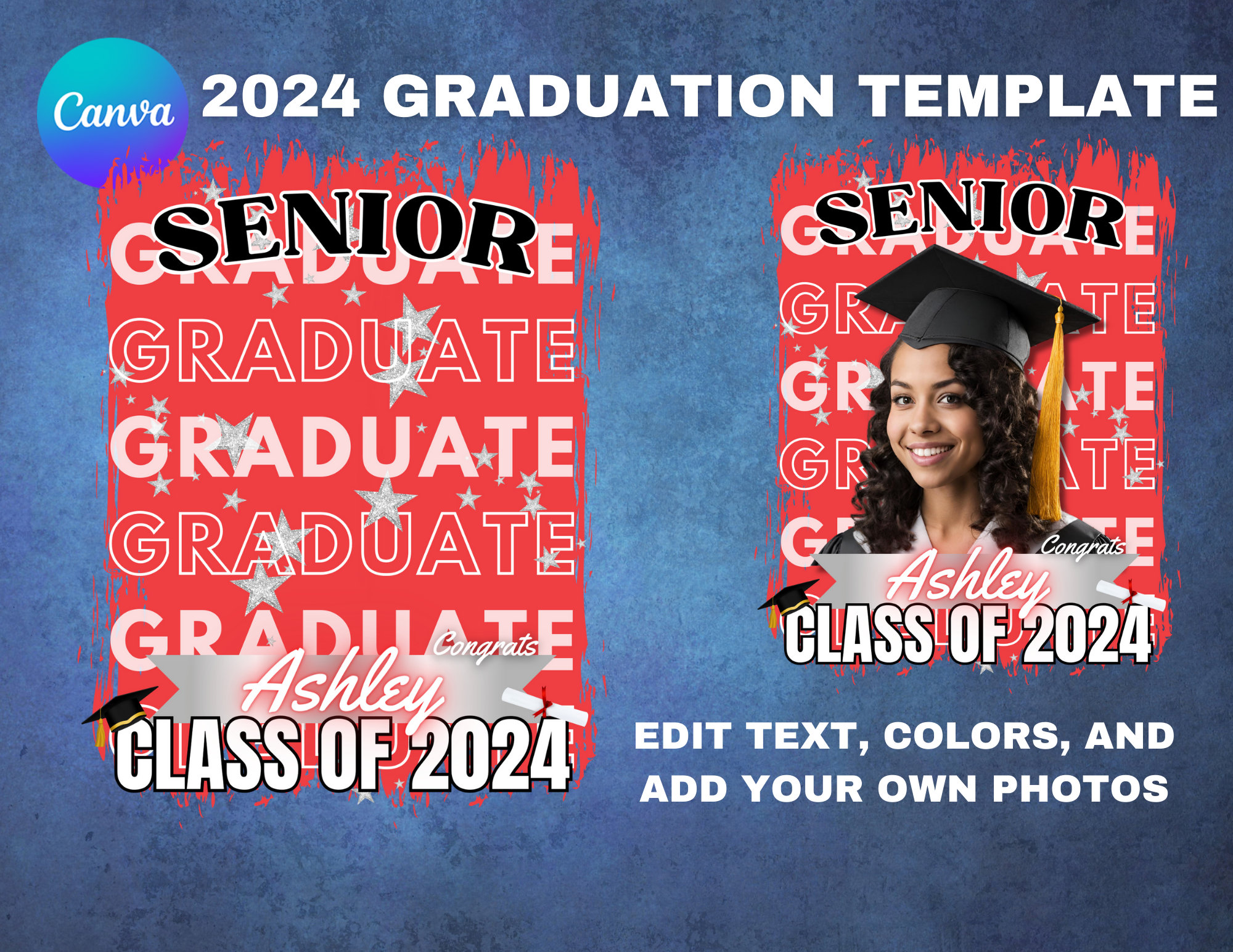 Graduation Template, Digital Download, T-shirt Design, Grad Template ...