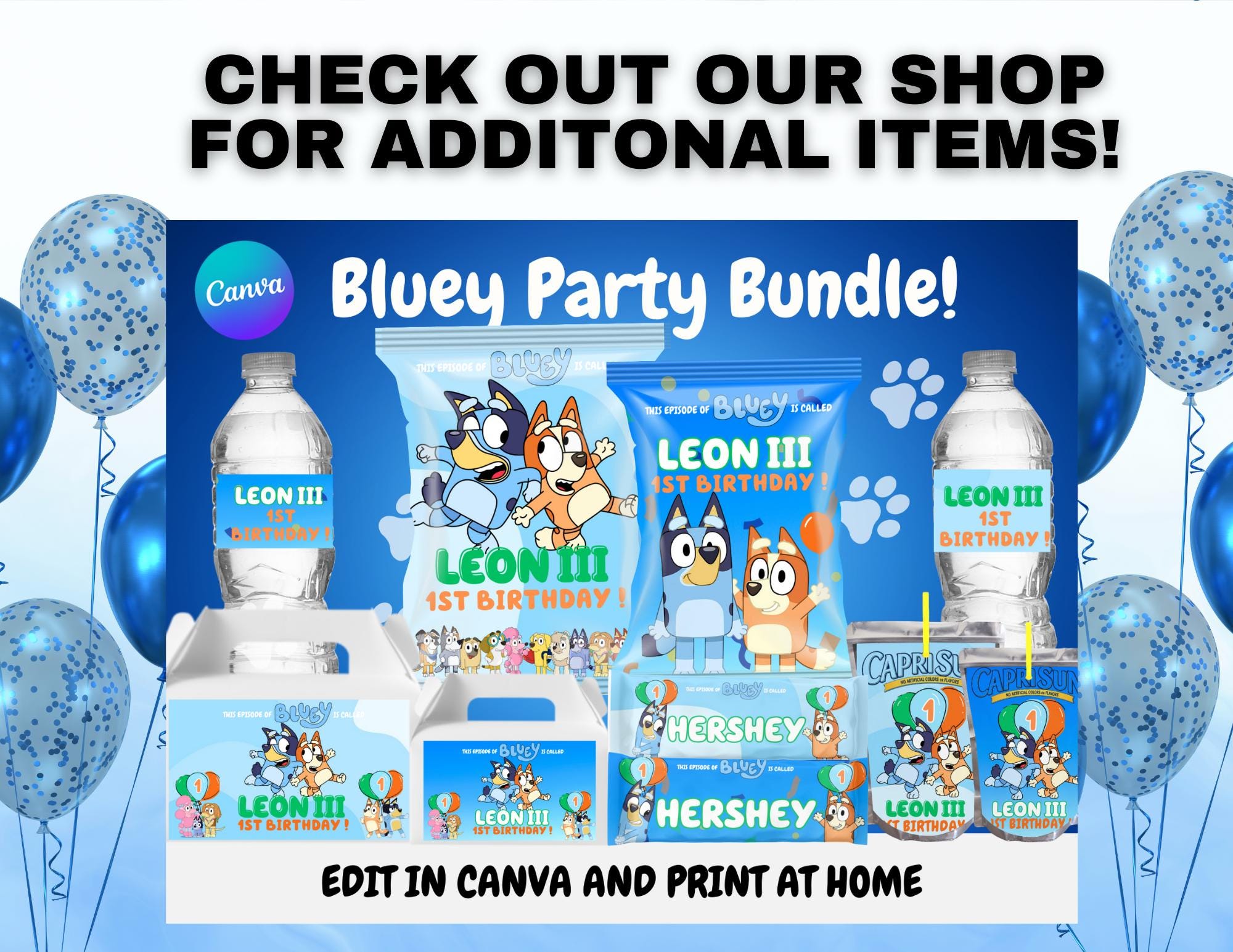 Editable BLUE BOY Kids Birthday Party | Welcome Sign| |party Supplies ...