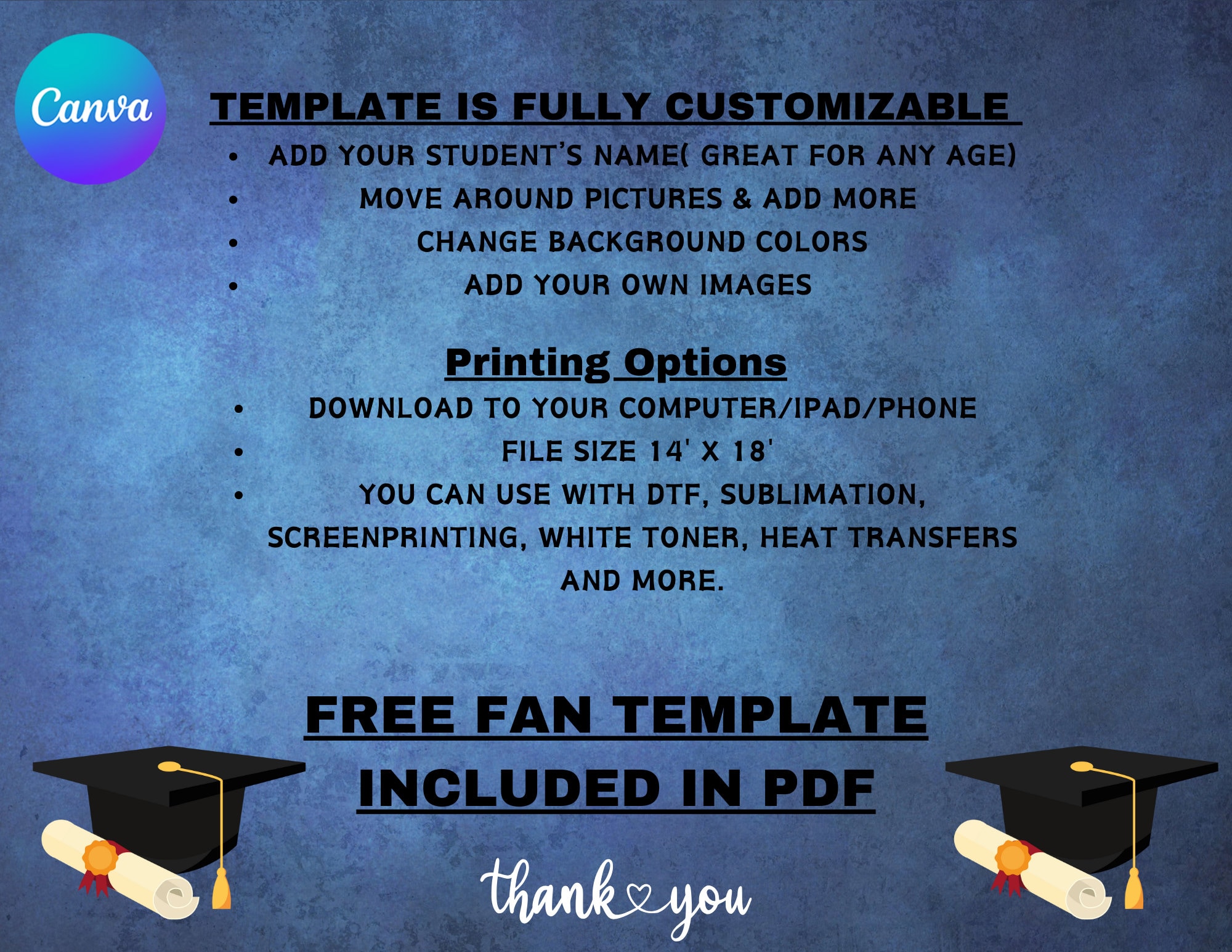 Graduation Template, Digital Download, T-shirt Design, Grad Template ...