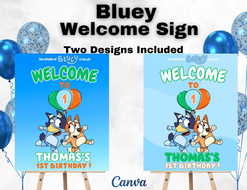 Editable BLUE BOY Kids Birthday Party | Welcome Sign| |party Supplies ...