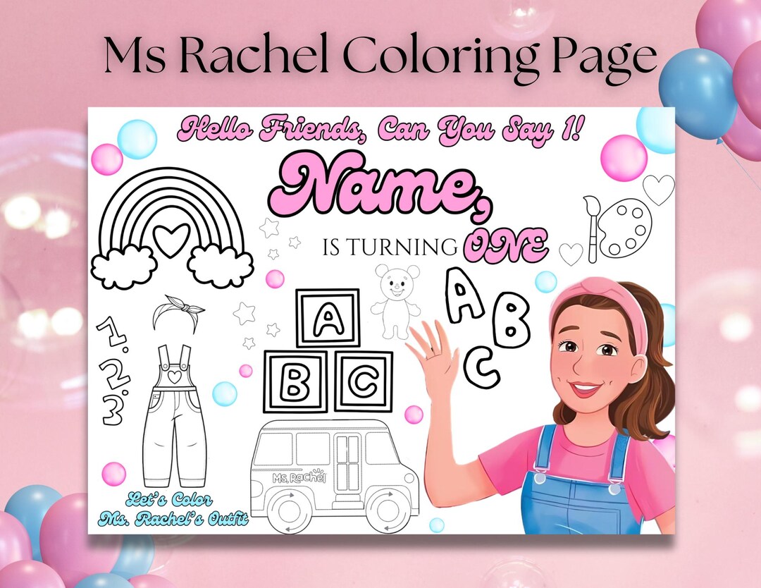 Ms Rachel Activity Sheet, Ms Rachel Digital, Ms Rachel Party Favors, Ms ...