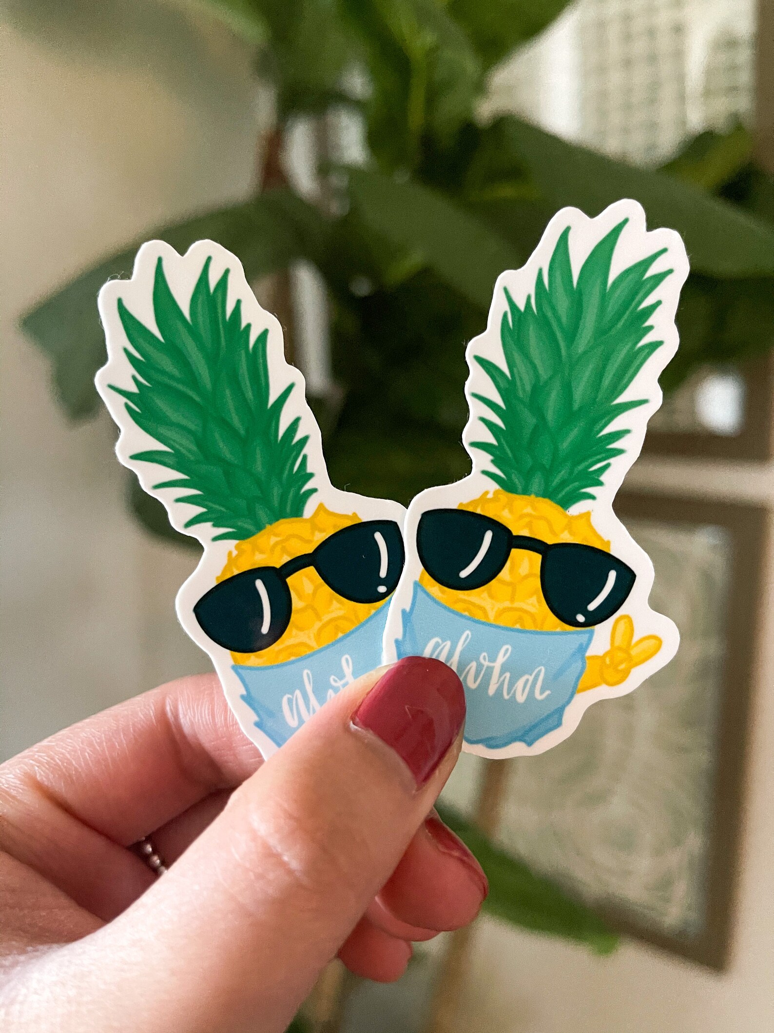 Ananas Glossy Wasserfest Aufkleber Ananas Sticker Aloha - Etsy.de
